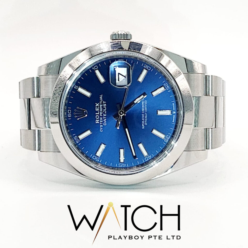 Brand New 2025/08 Rolex Datejust 41mm – 126300 Bright Blue Dial PB1451 ...